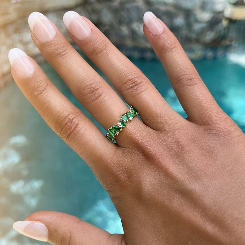 EMERALD BAGUETTE RING (ADJUSTABLE) – Ashlen