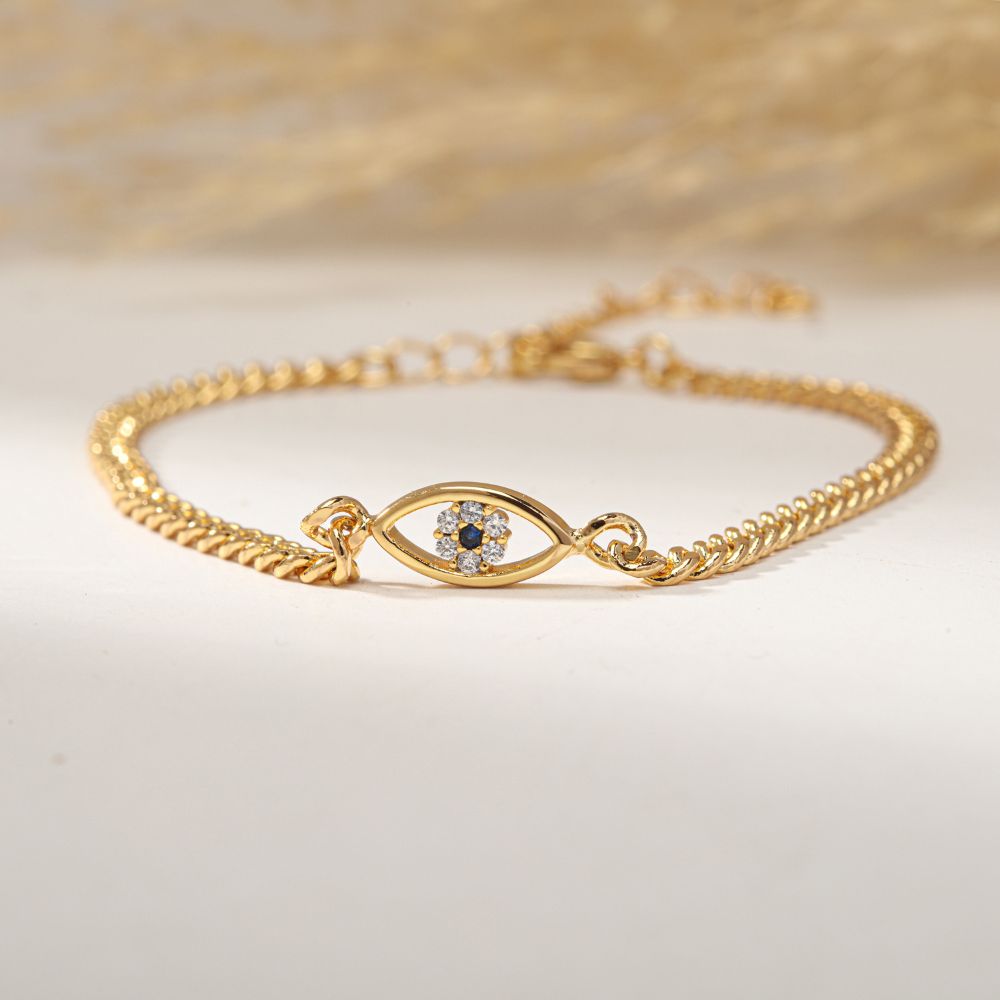 DAINTY EVIL EYE BRACELET (ADJUSTABLE) – Ashlen