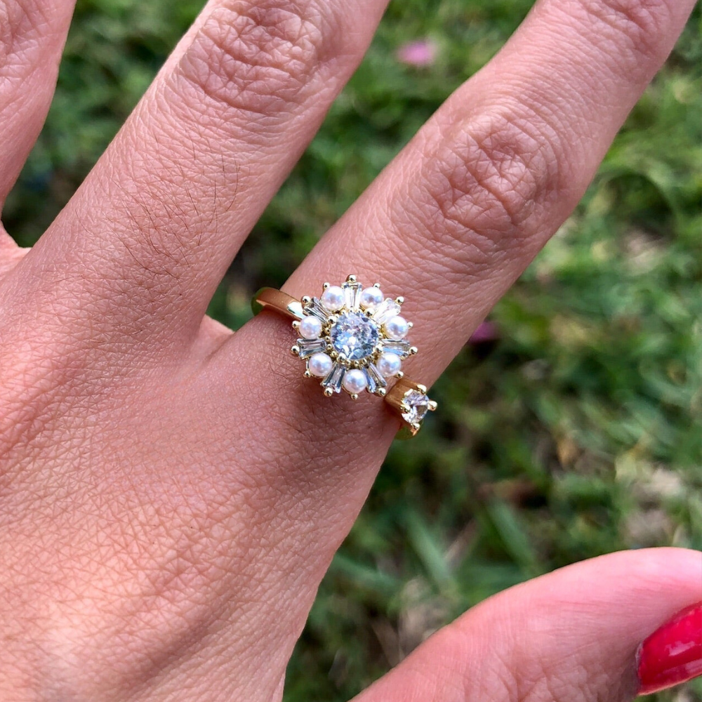 FIDGET FLORAL PEARL RING (ADJUSTABLE) – Ashlen