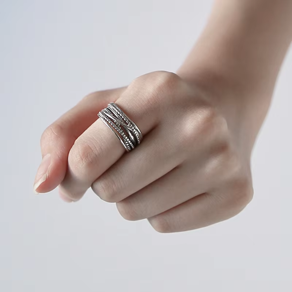 THUMB WEAVED LAYERED RING (ADJUSTABLE) – Ashlen