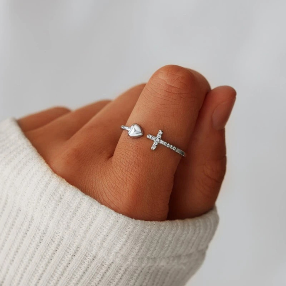 CHRISTIAN HEART RING (ADJUSTABLE) – Ashlen