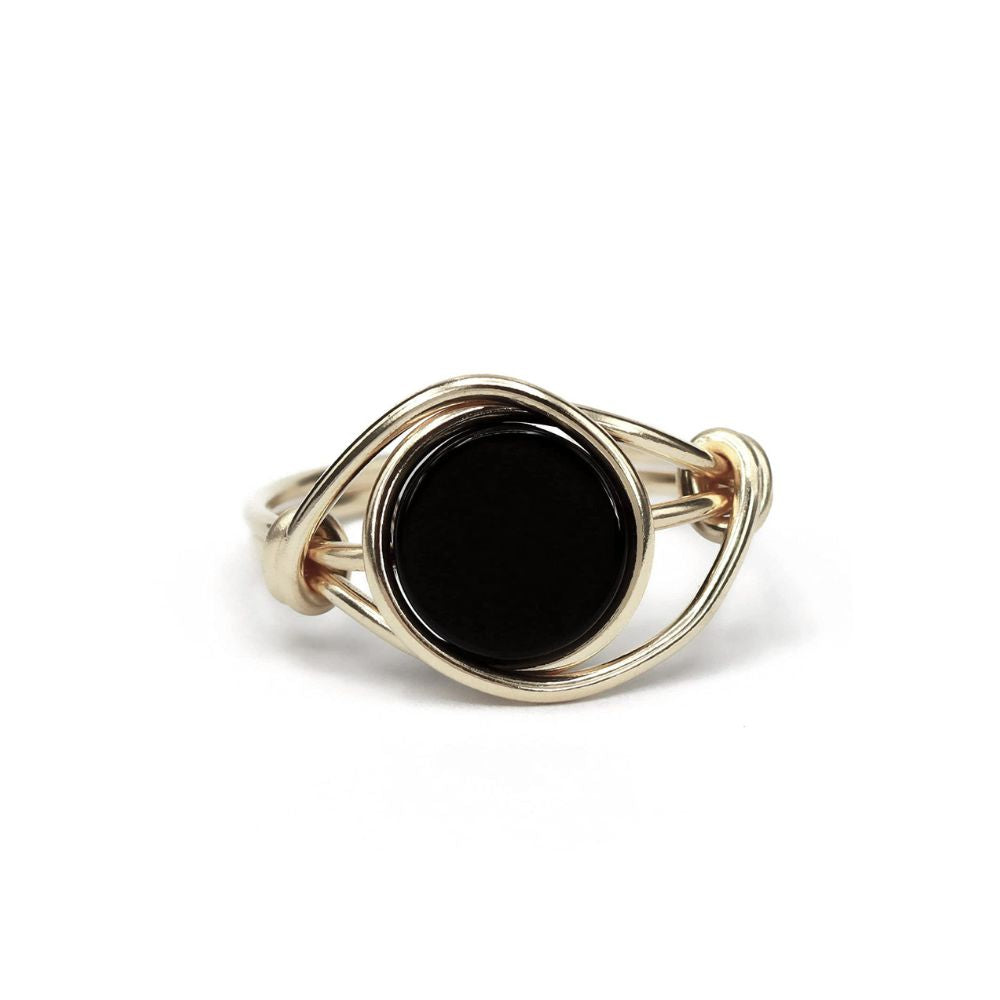 BLACK ONYX KNOT RING – Ashlen