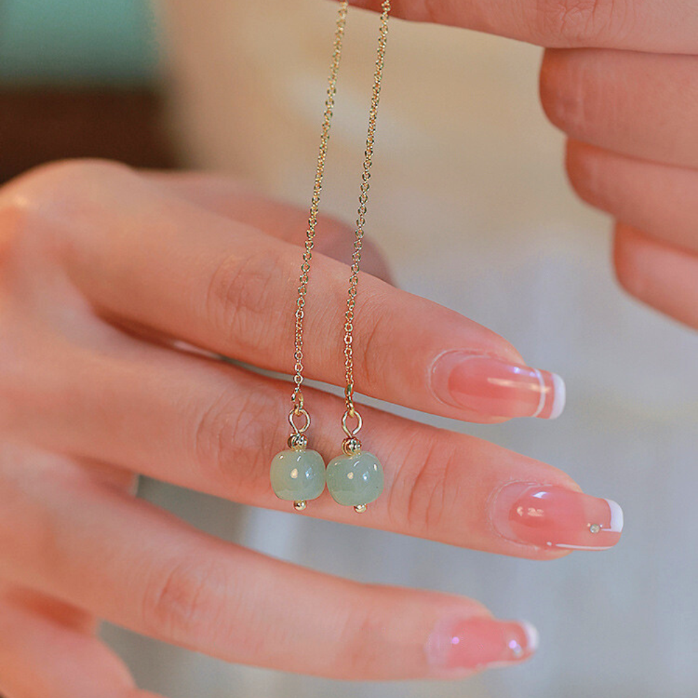JADE DROP EARRINGS (PAIR) – Ashlen