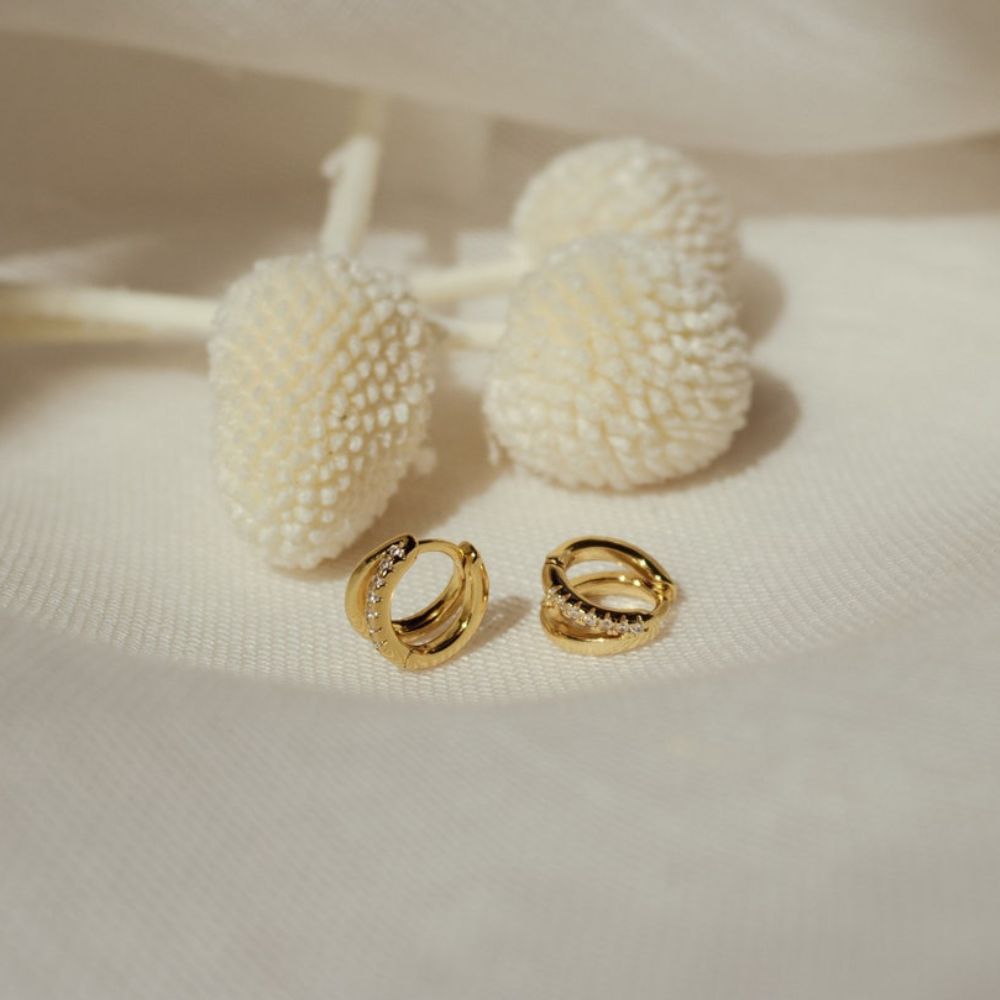 DOUBLE HOOP HUGGIE EARRINGS (PAIR) – Ashlen