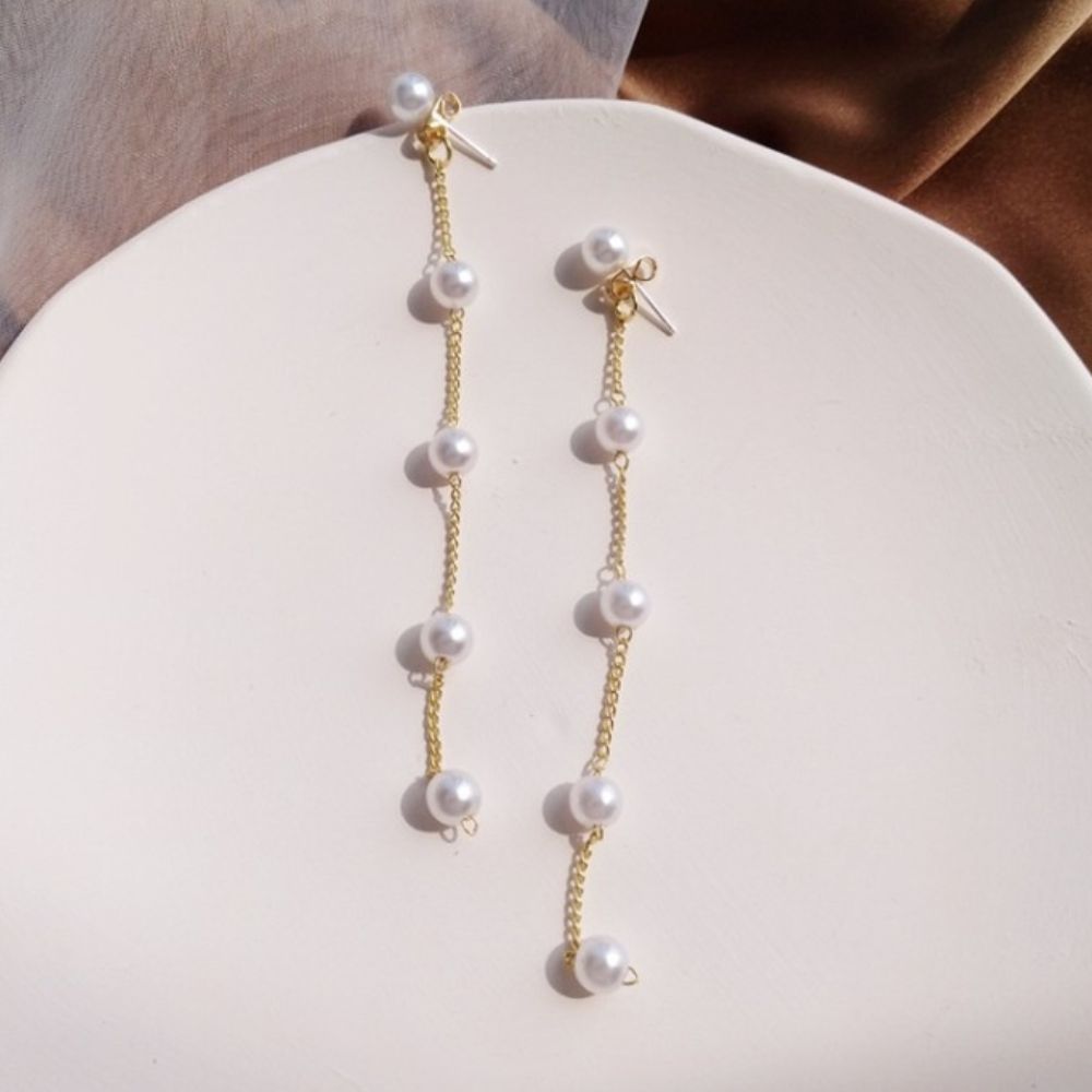 DANGLING PEARL EARRINGS (PAIR) – Ashlen
